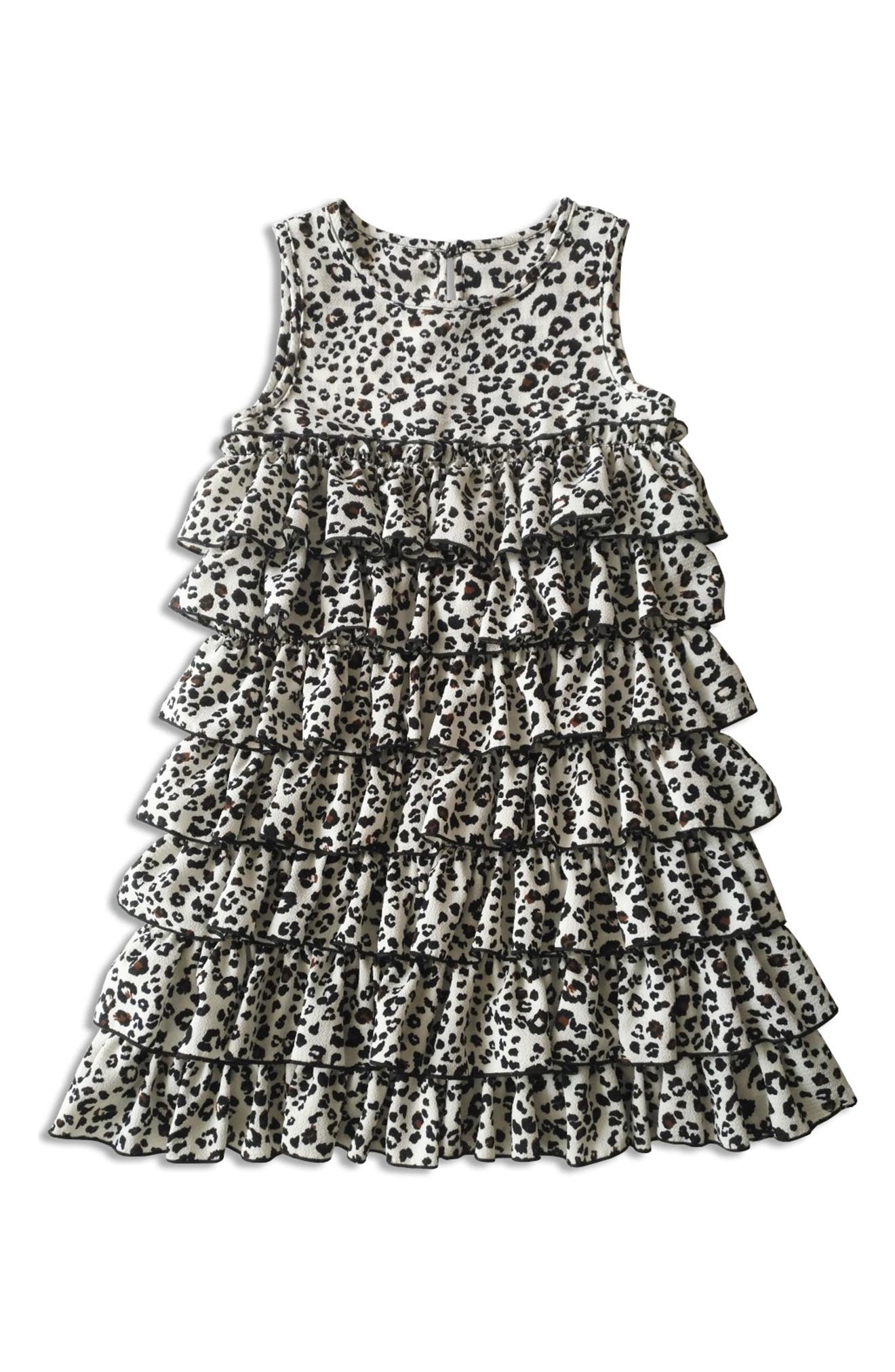 JOE-ELLA Ruffled Leopard Print Dress | Nordstromrack