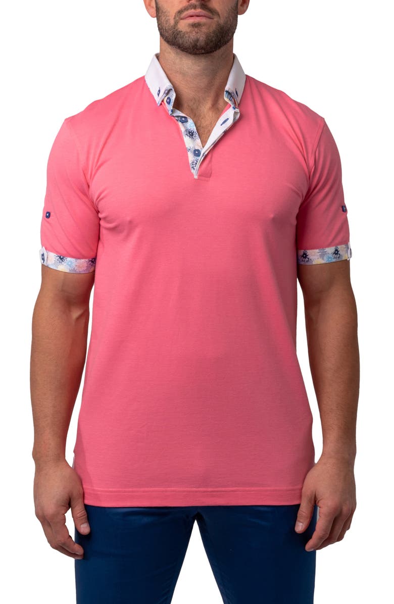 Maceoo Mozartsolidflowerpink Piqué Button-Down Polo | Nordstromrack