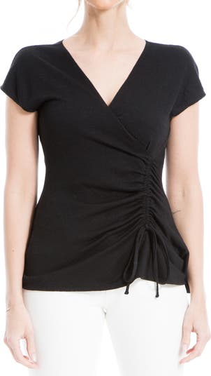 MAX STUDIO Side Cinch Wrap Knit Short Sleeve Tee | Nordstromrack