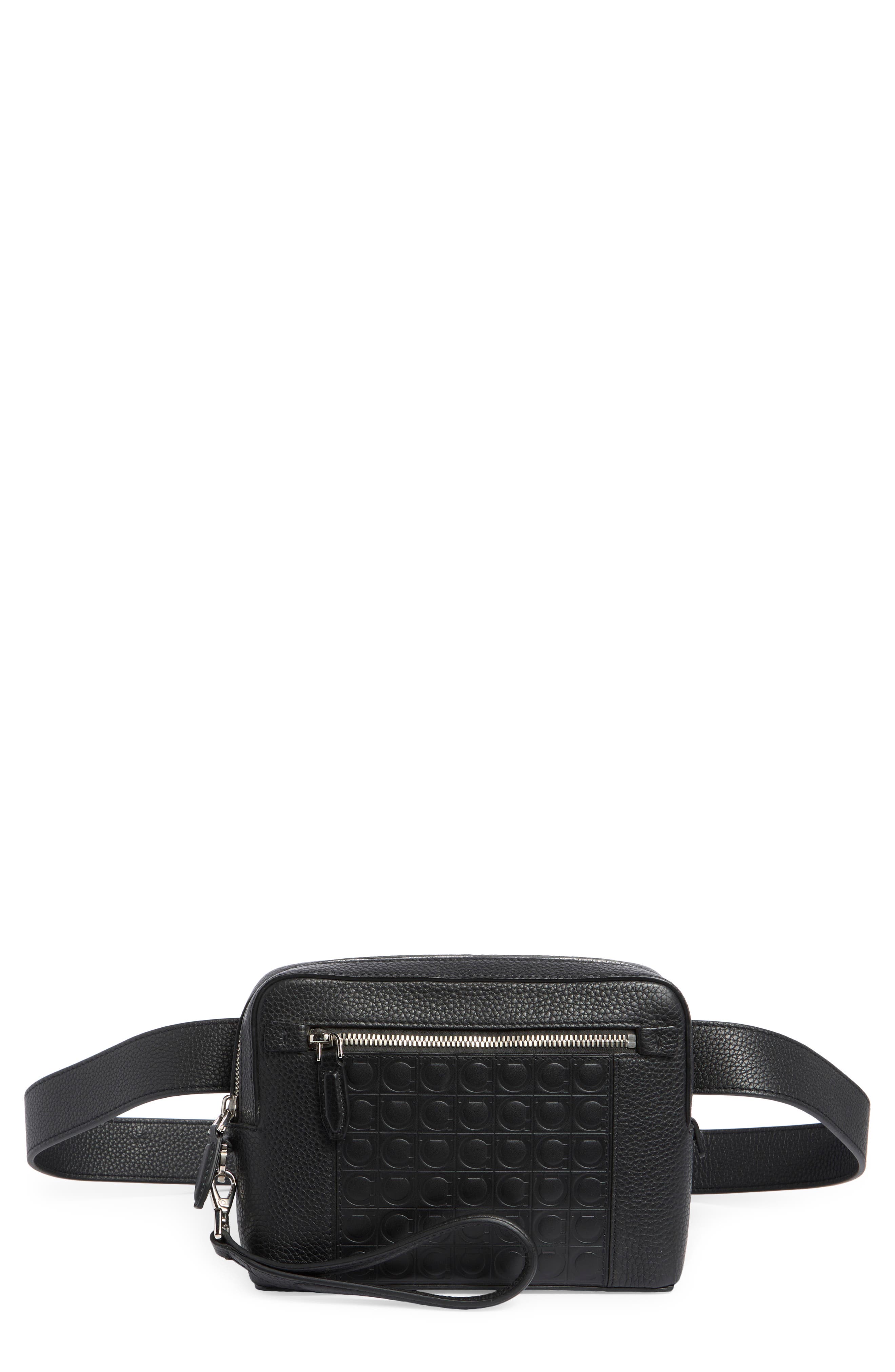 FERRAGAMO Gancini Embossed Panel Leather Belt Bag | Nordstromrack