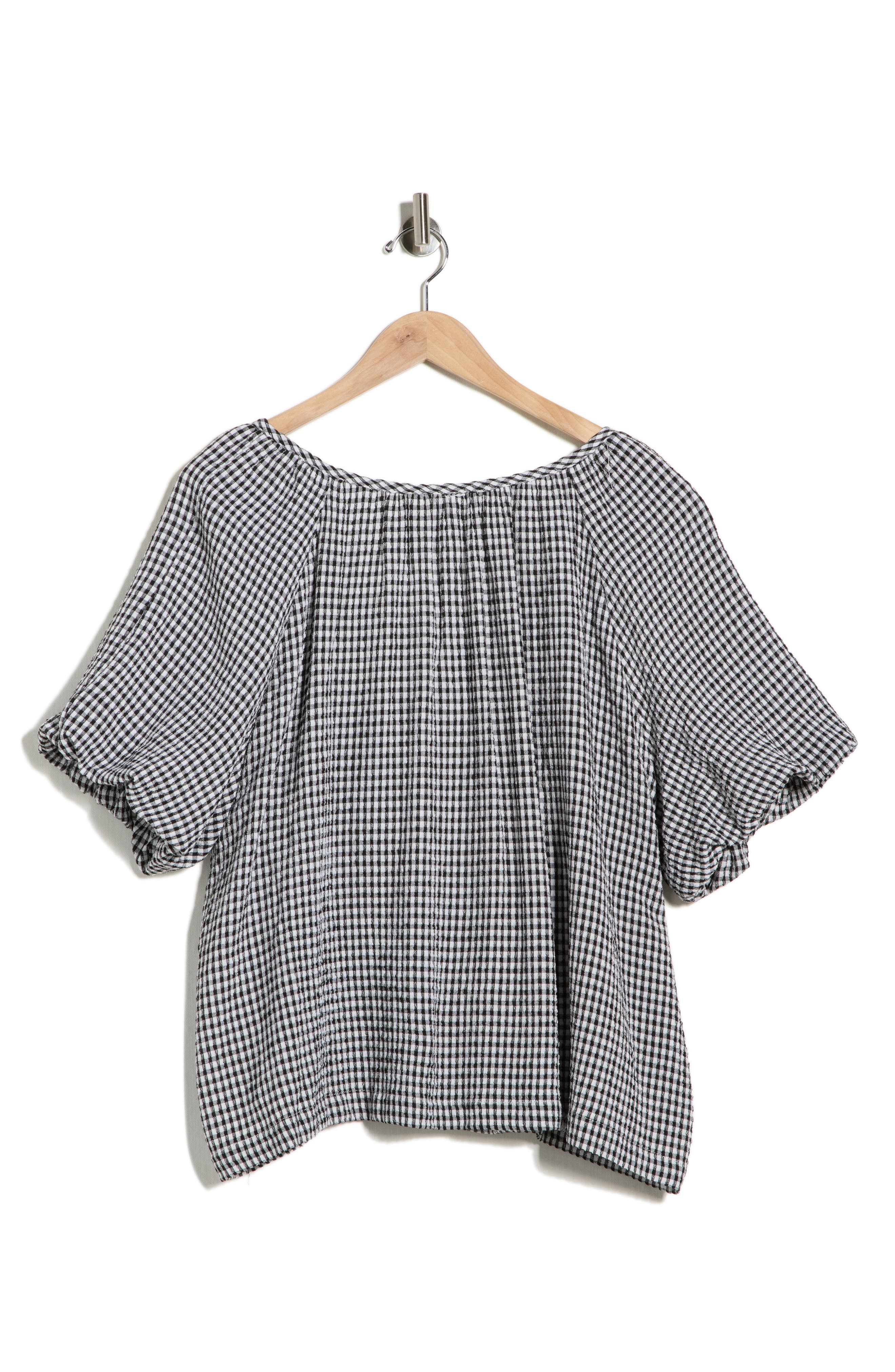 MAX STUDIO Bubble Sleeve Split Neck Top | Nordstromrack