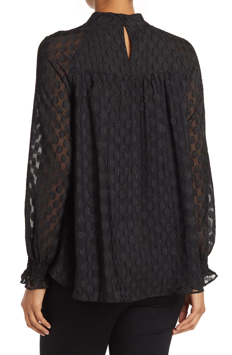 DR2 by Daniel Rainn DANIEL RAINN Long Sleeve Swiss Dot Blouse ...