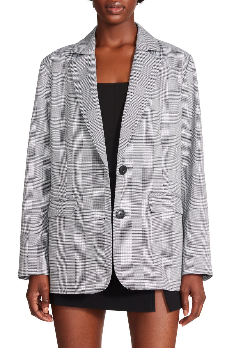 Steve Madden Plaid Boyfriend Blazer | Nordstromrack