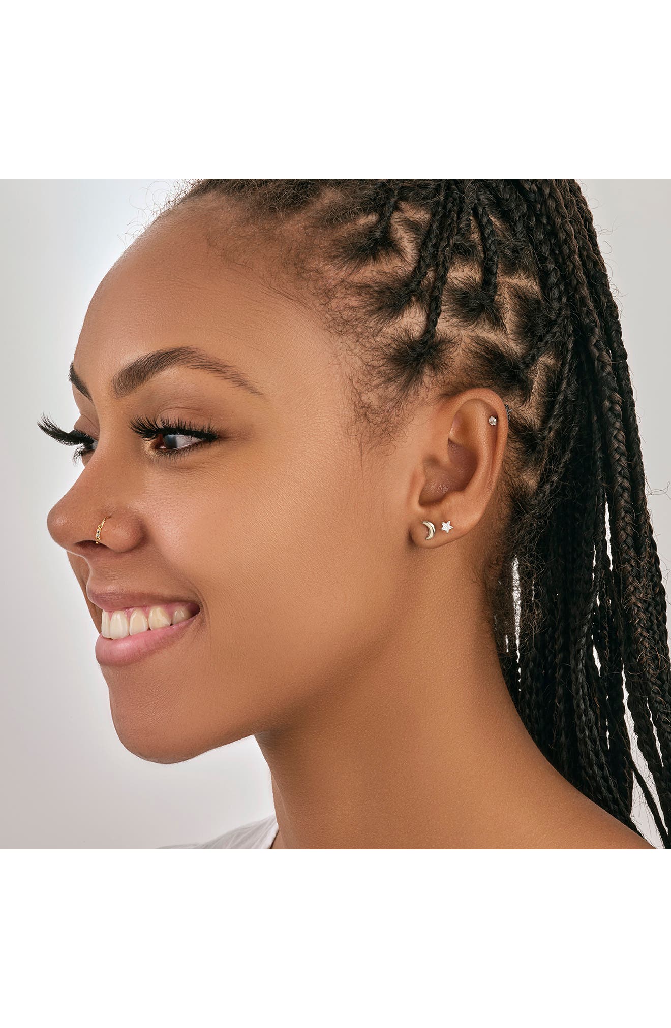 Sterling Forever Set of 2 Crescent & Star Stud Earrings | Nordstromrack