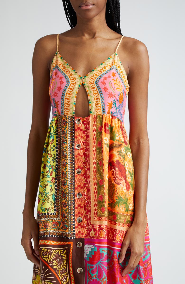 FARM Rio Mixed Scarves Cutout Sundress | Nordstromrack