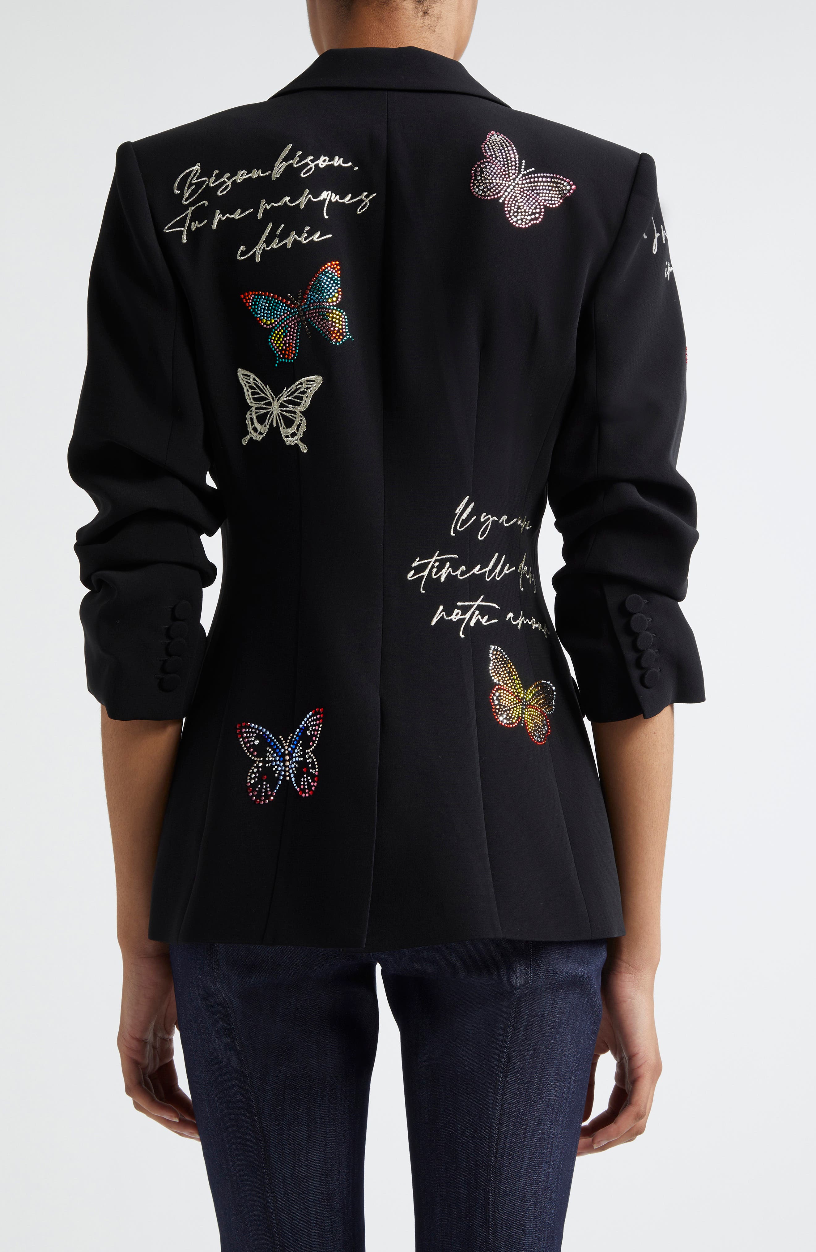 Cinq à Sept Beaded Butterfly Love Letter Jacket | Nordstrom