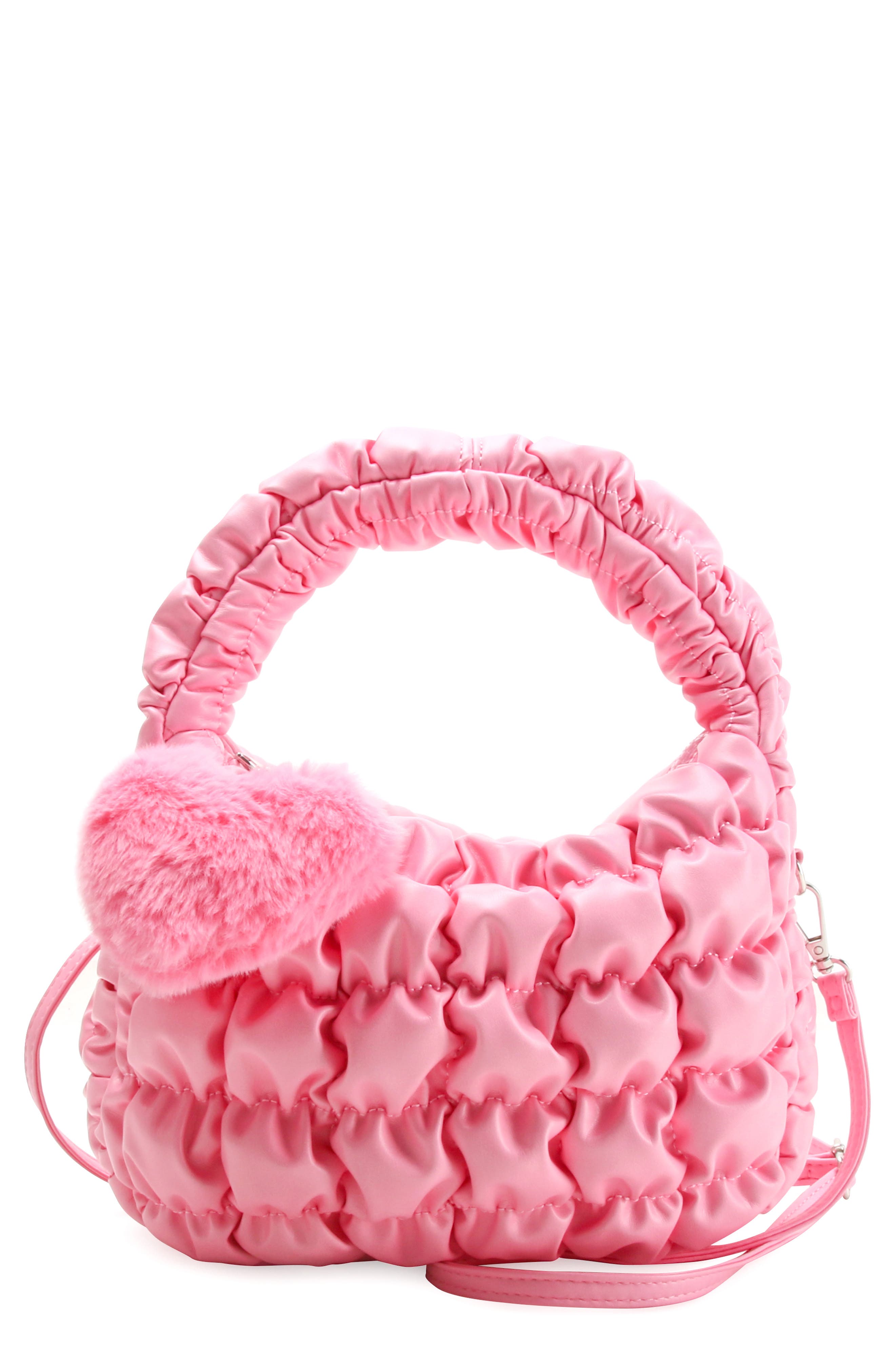 OMG Accessories Kids' Heart Charm Scrunch Crossbody Bag | Nordstromrack