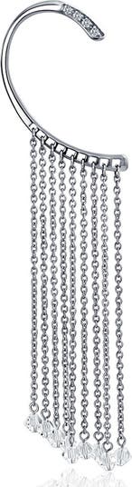 BLING JEWELRY Stainless Steel Chain Fringe Ear Cuff | Nordstromrack
