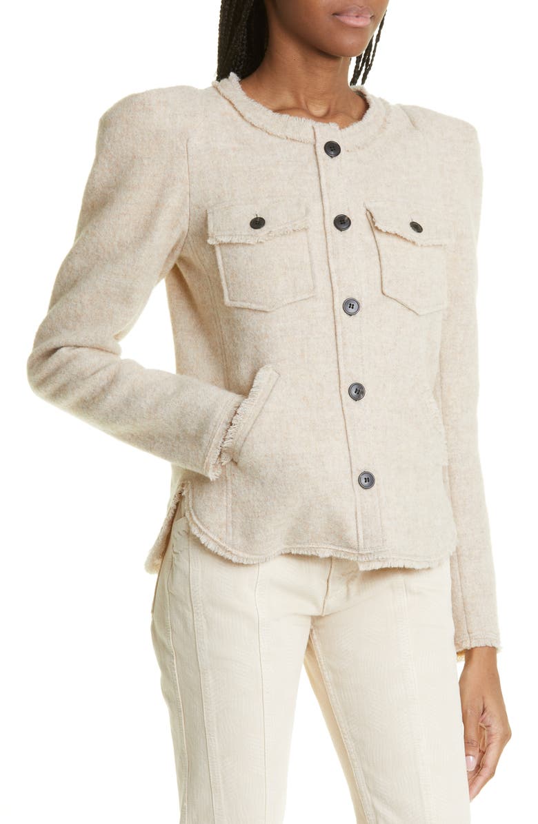 Isabel Marant Étoile Nelly Frayed Puff Shoulder Jacket | Nordstromrack
