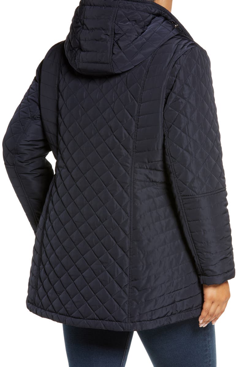 Gallery Fleece Lined Diamond Quilted Hooded Jacket | Nordstrom