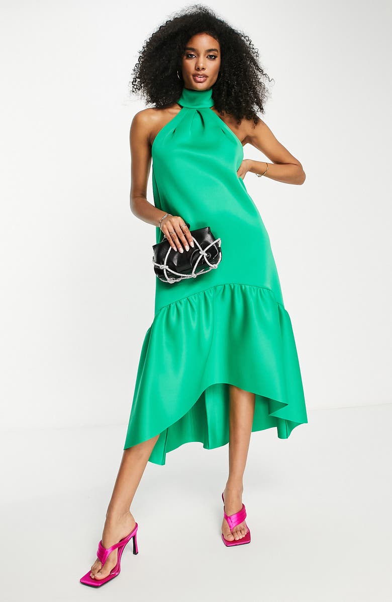 ASOS DESIGN Trapeze Halter Midi Dress | Nordstromrack