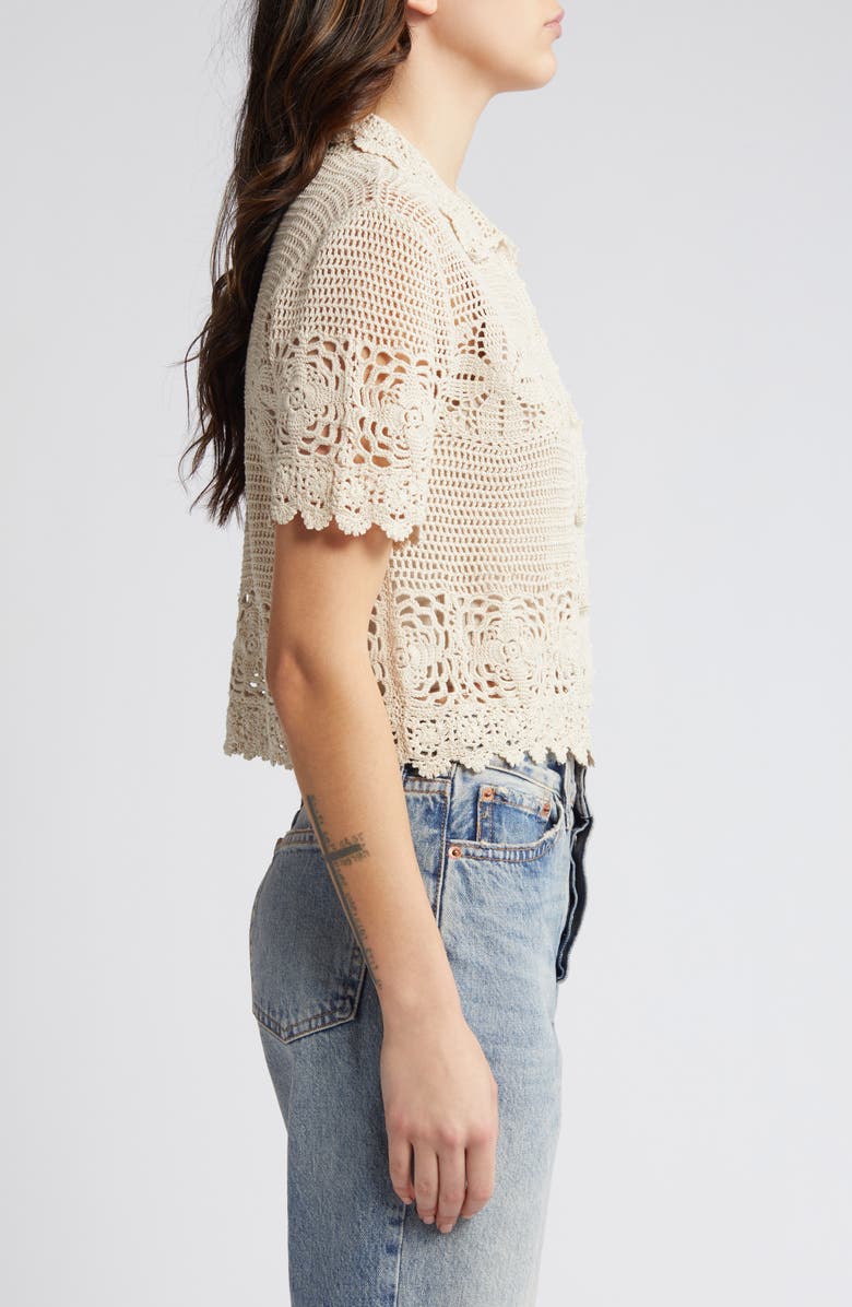 THE GREAT. The Crochet Cotton Button-Up Shirt | Nordstromrack