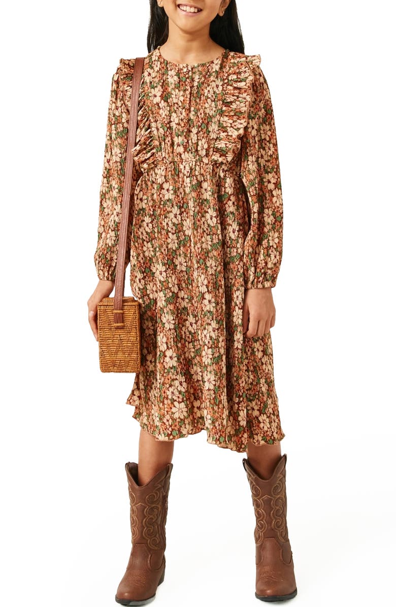 Hayden Girls Kids' Ruffled Yoke Long Sleeve Dress | Nordstromrack