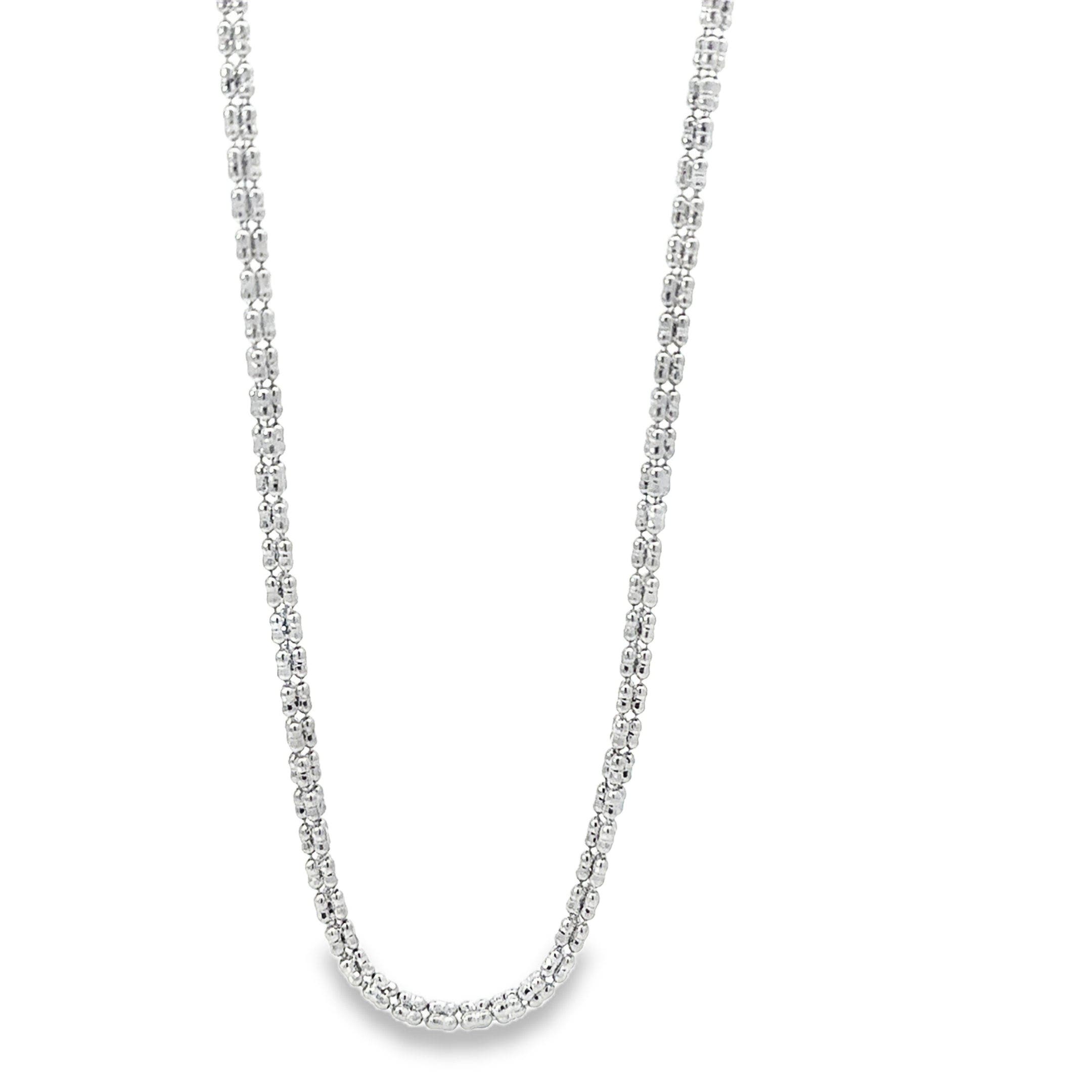Ancona Jewelry 14K White Gold Diamond-Cut Ice Chain Necklace 26 inch 2 ...