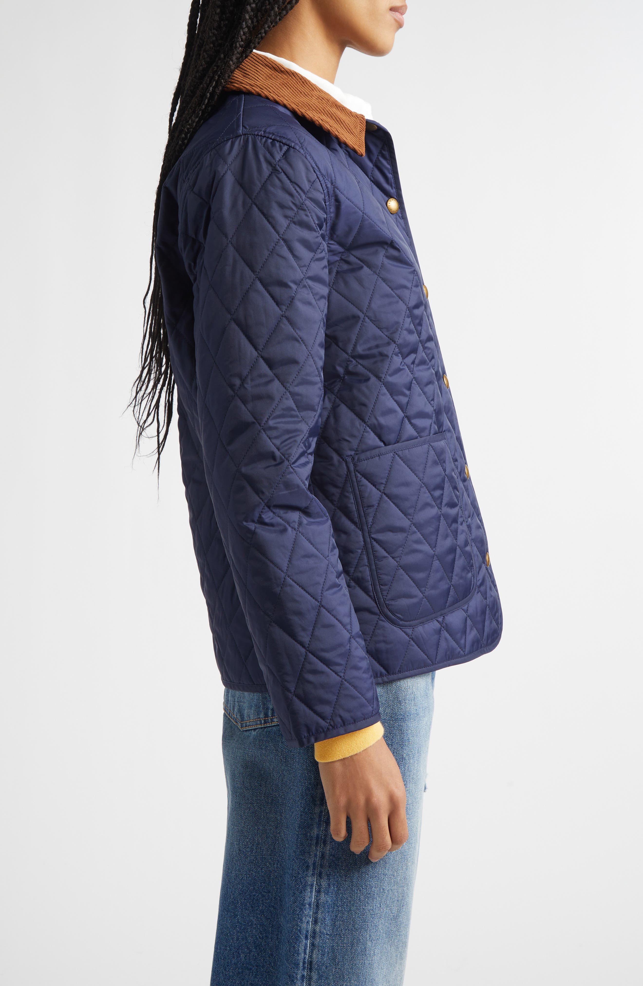 Sporty & Rich Logo Crest Quilted Nylon Jacket | Nordstrom