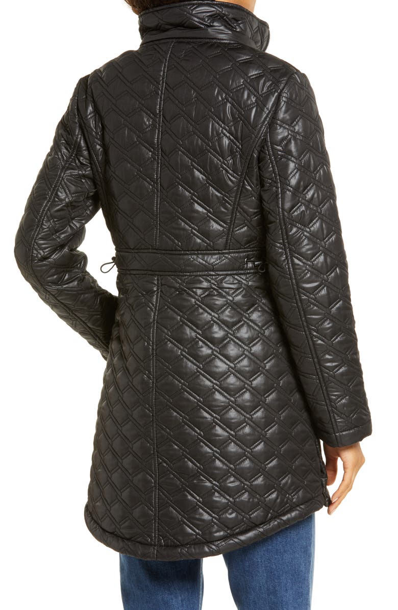 Halogen® Hooded Diamond Quilted Coat | Nordstrom