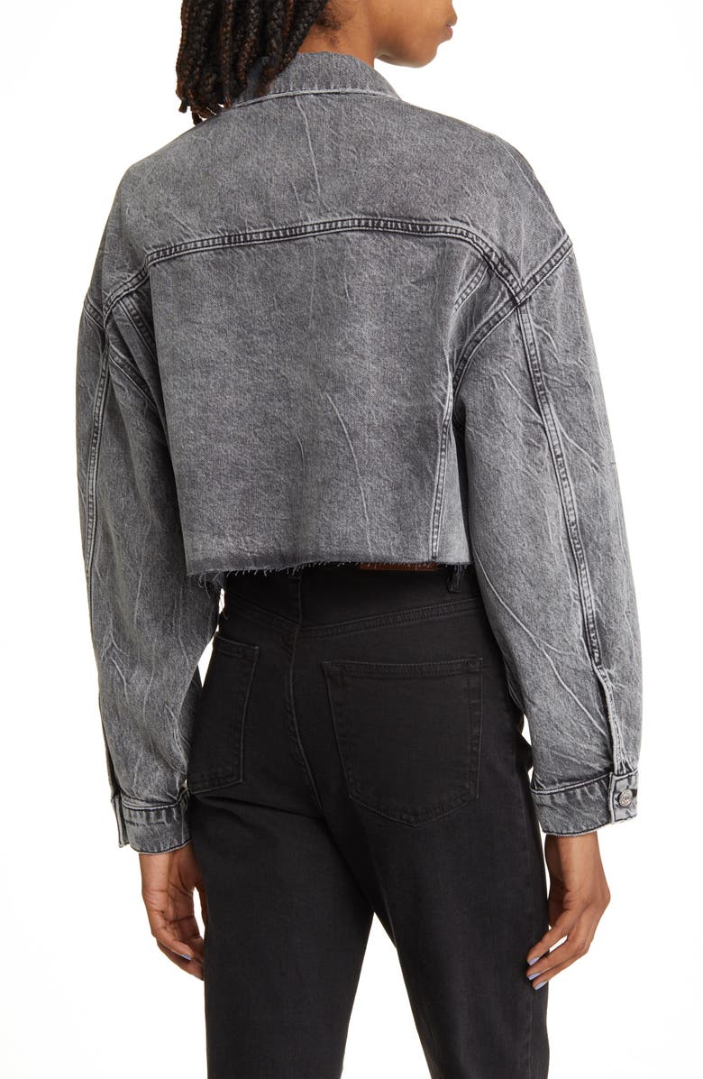 AllSaints Piper Oversize Crop Denim Jacket | Nordstromrack