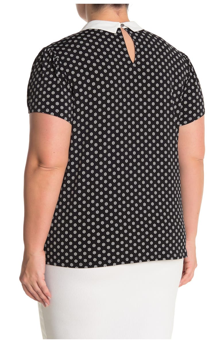 CeCe Printed Contrast Collar Shirt | Nordstromrack