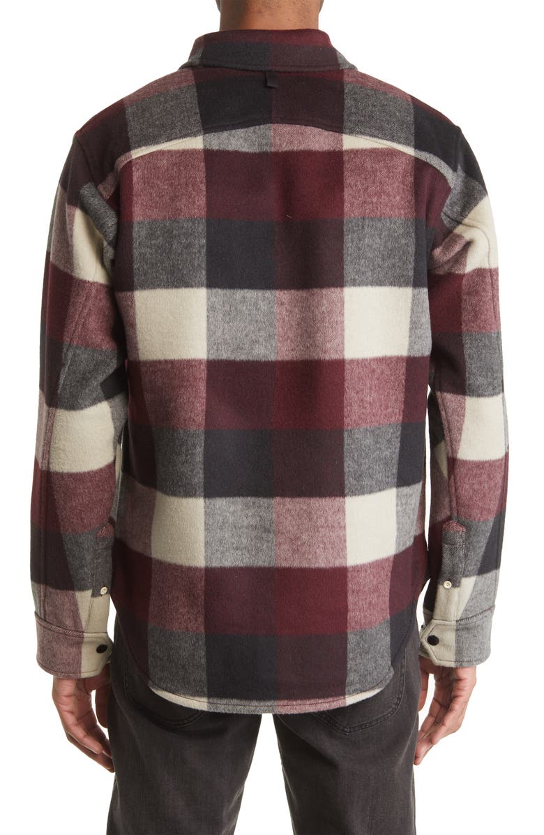 rag & bone Jack Buffalo Check Wool Blend Snap-Up Shirt | Nordstromrack