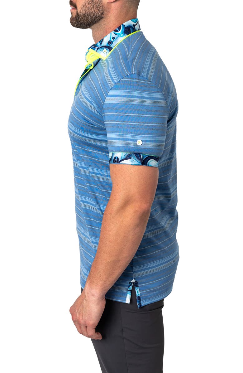 Maceoo Mozartcielo Stripe Cotton Button-Down Polo | Nordstromrack
