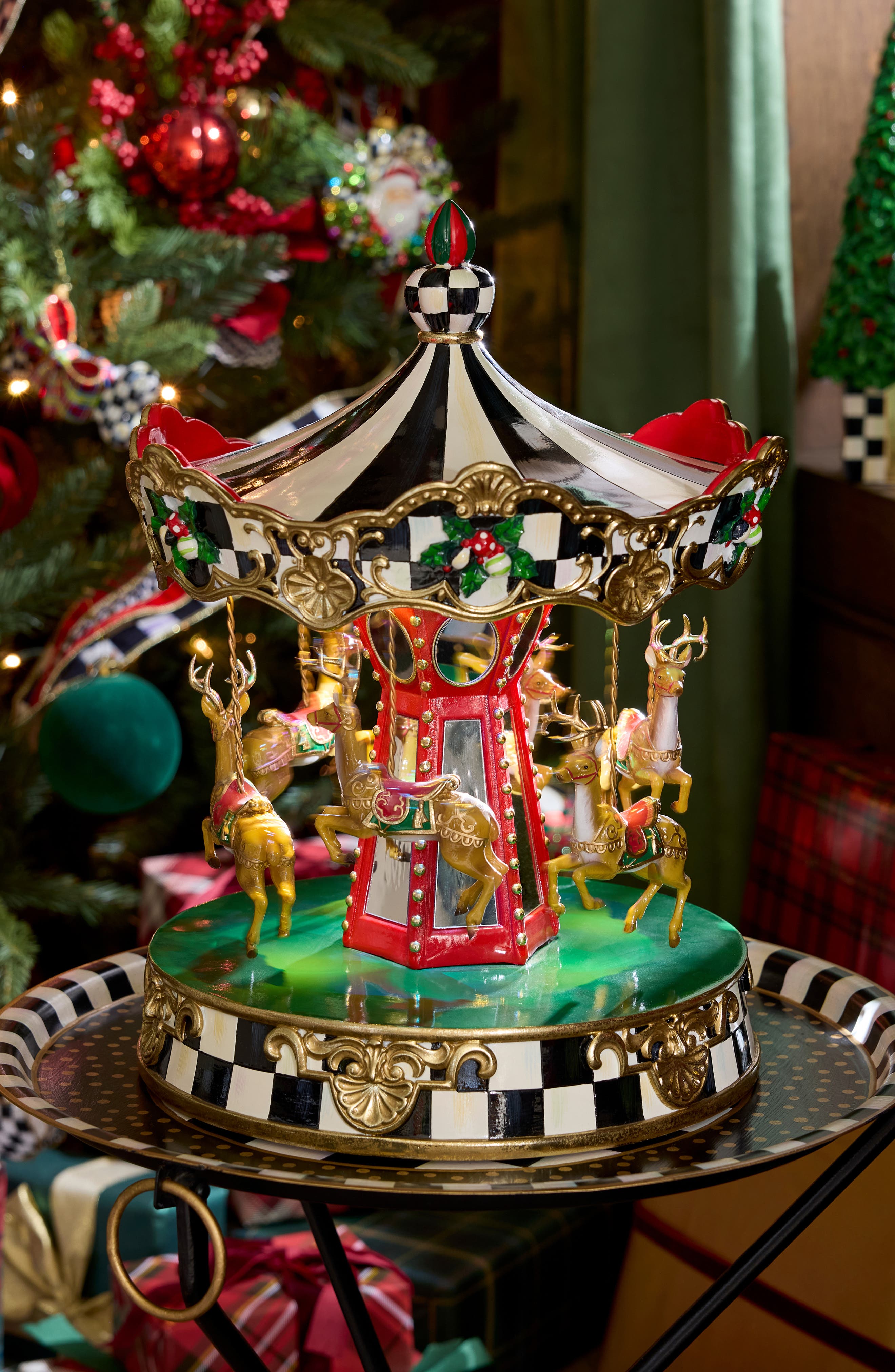 MACKENZIE CHILDS Merry Christmas Rotating Carousel | Nordstrom
