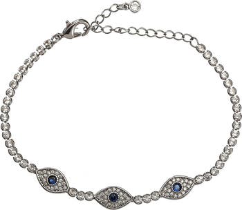 EYE CANDY LOS ANGELES Sami Silver Triple Evil Eye CZ Crystal Charm ...
