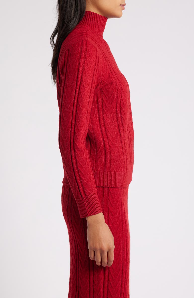 Anne Klein Chevron Mock Neck Sweater | Nordstrom