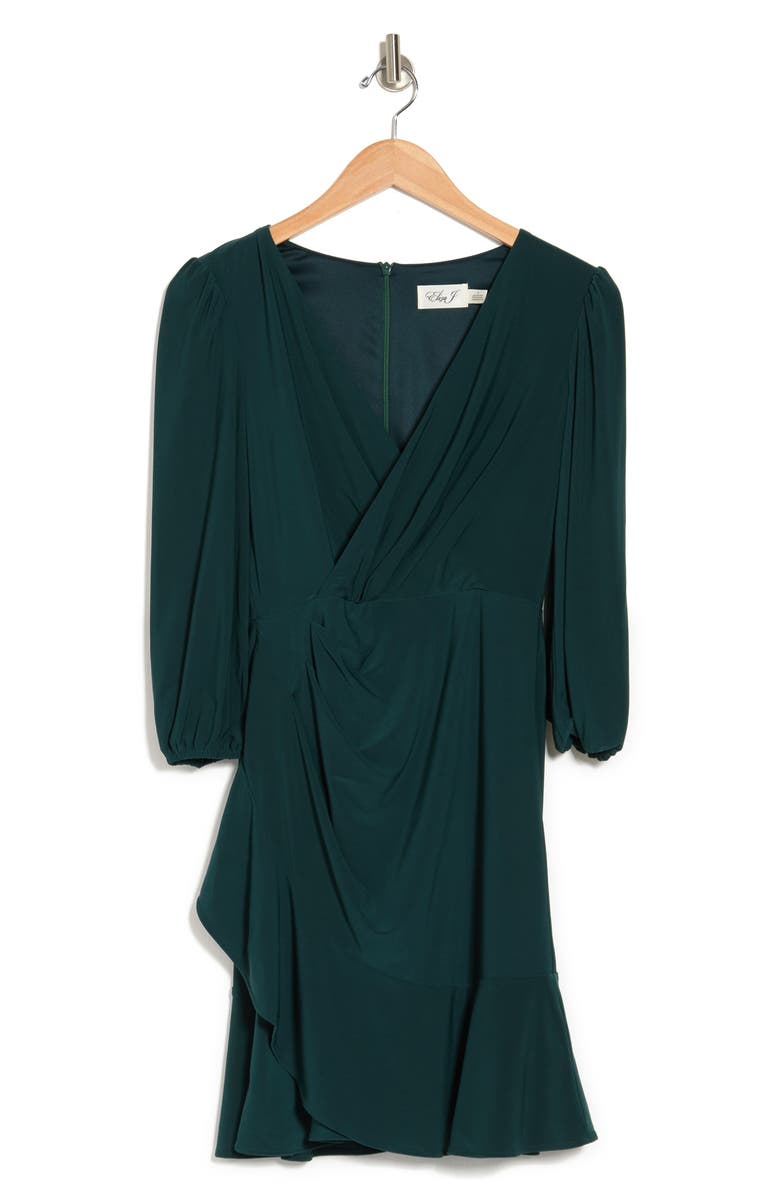 Eliza J Surplice Neck Drapey Mini Dress | Nordstromrack