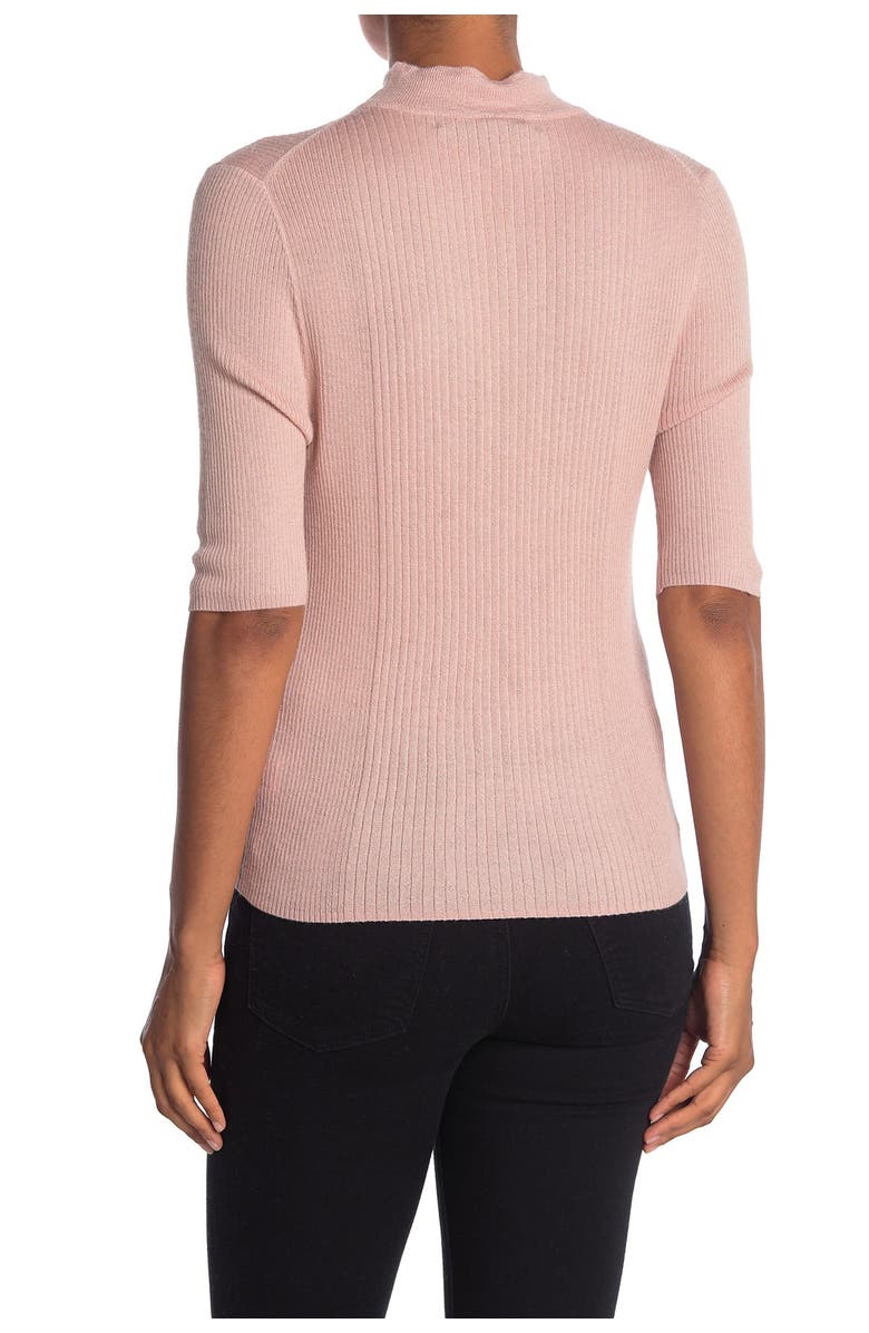 360 CASHMERE Pearl Ribbed Knit Mock Neck Cashmere Sweater | Nordstromrack