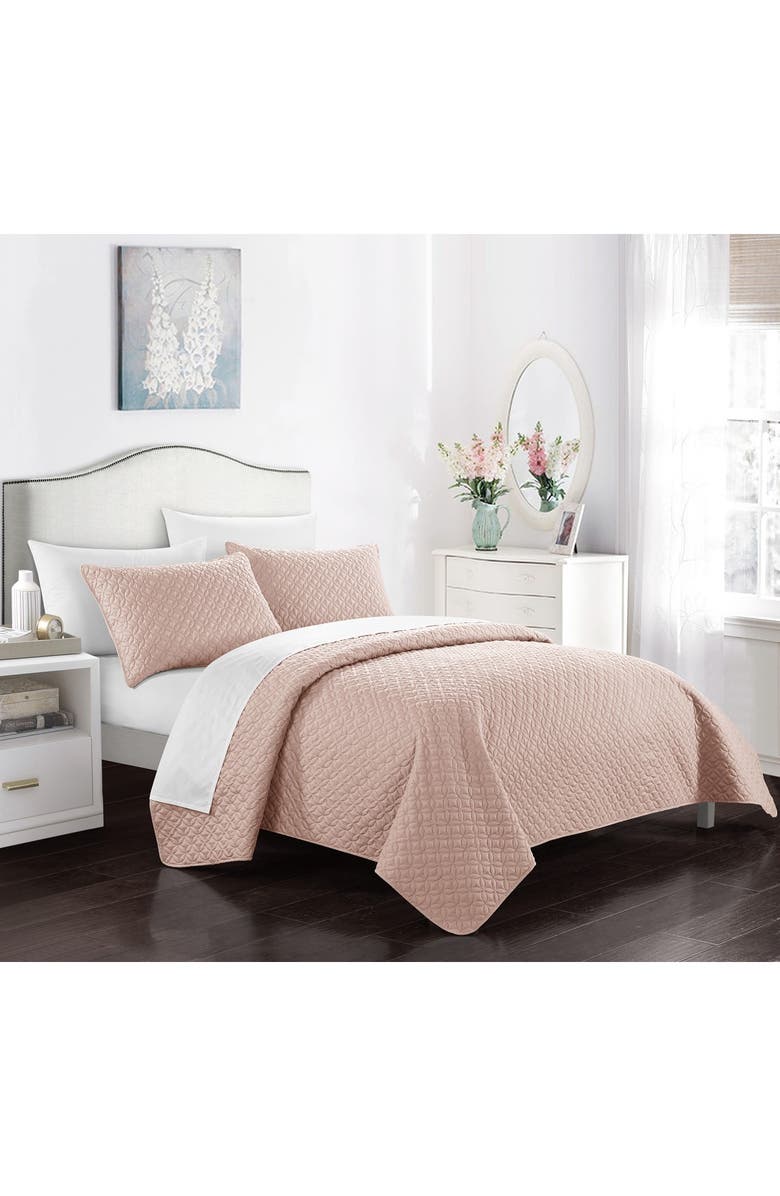 CHIC Queen Gideon Rose Star Geometric Quilt Set - Coral | Nordstromrack