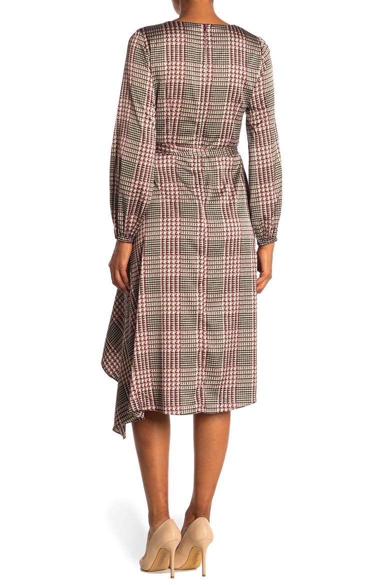 Plaid Long Sleeve Asymmetrical Hem Dress (Women) | Nordstromrack