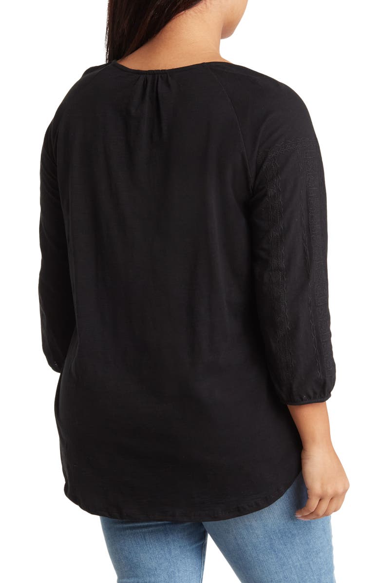 Forgotten Grace Embroidered Tassel Tie Peasant Top | Nordstromrack