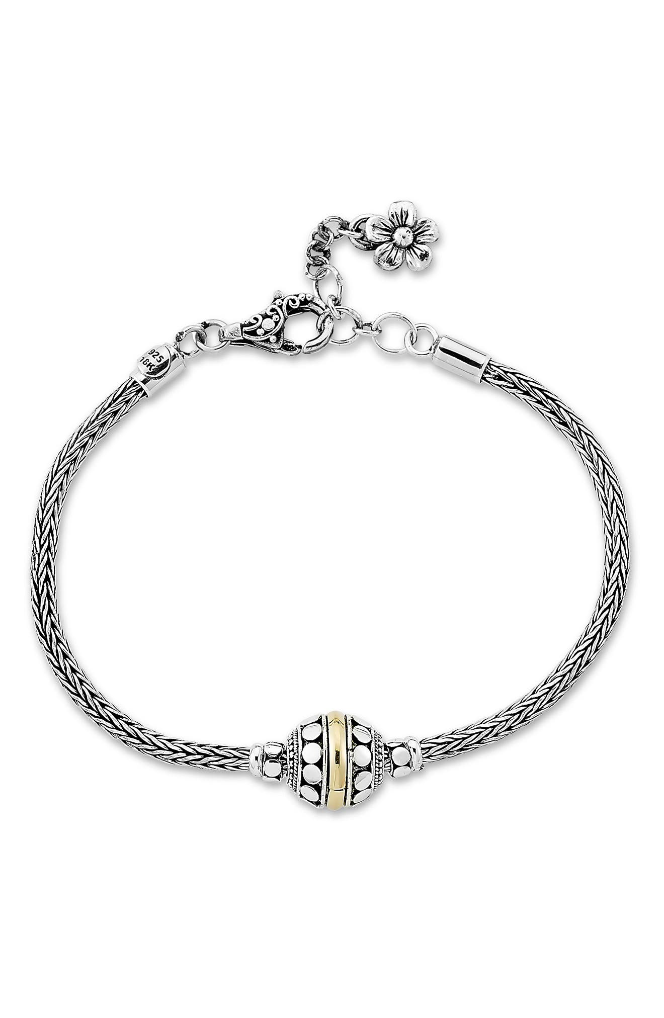 SAMUEL B. Bali Filigree Sterling Silver & 18K Gold Bracelet | Nordstromrack