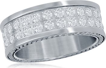 BLACKJACK Double Row CZ Tungsten Eternity Band | Nordstromrack