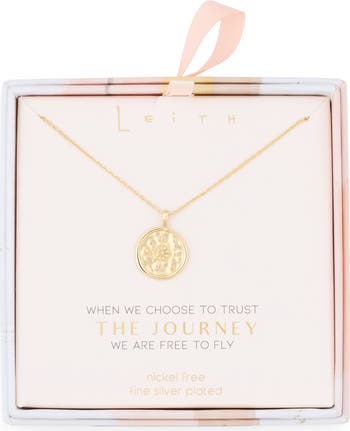 Leith Compass Disc Pendant Necklace | Nordstromrack