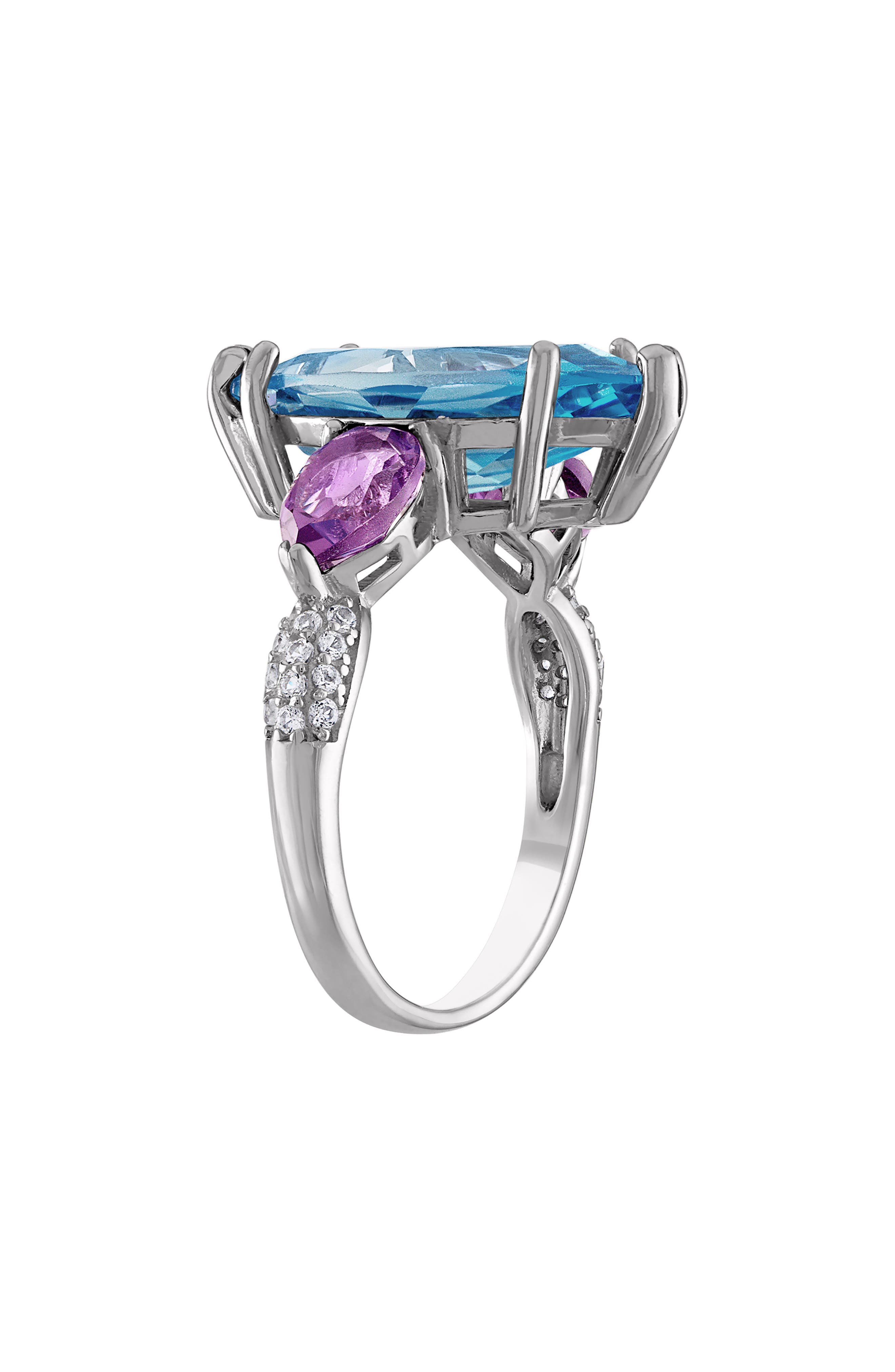 FZN Sterling Silver Swiss Blue Topaz And Amethyst Ring | Nordstromrack
