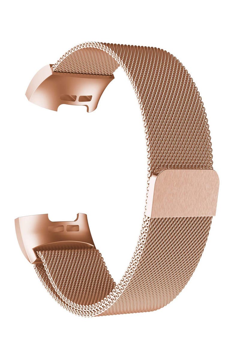 The Posh Tech Large Stainless Steel Band for Fitbit Charge 3 - Rose ...