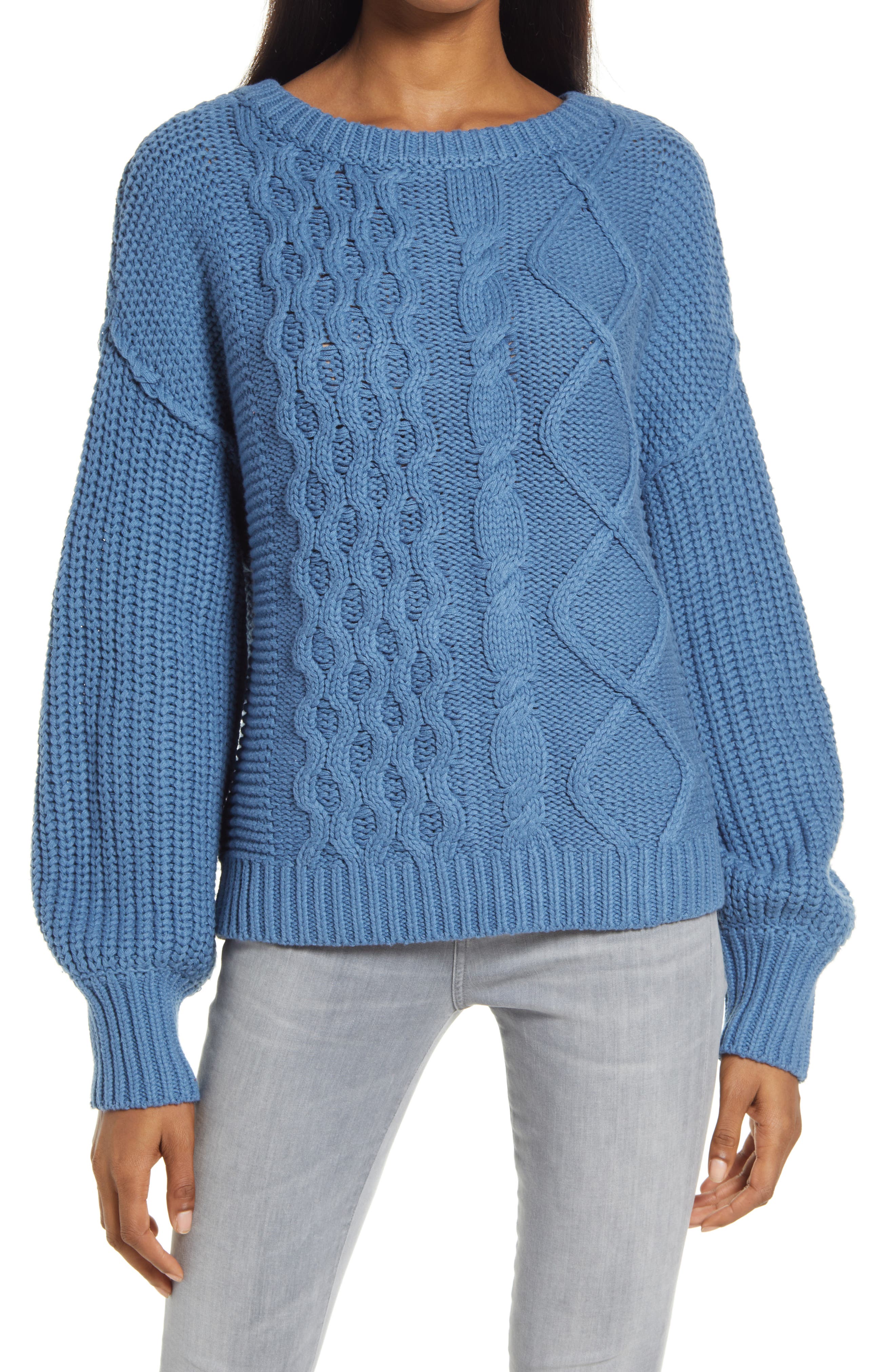Free People Dream Cable Crewneck Sweater | Nordstrom