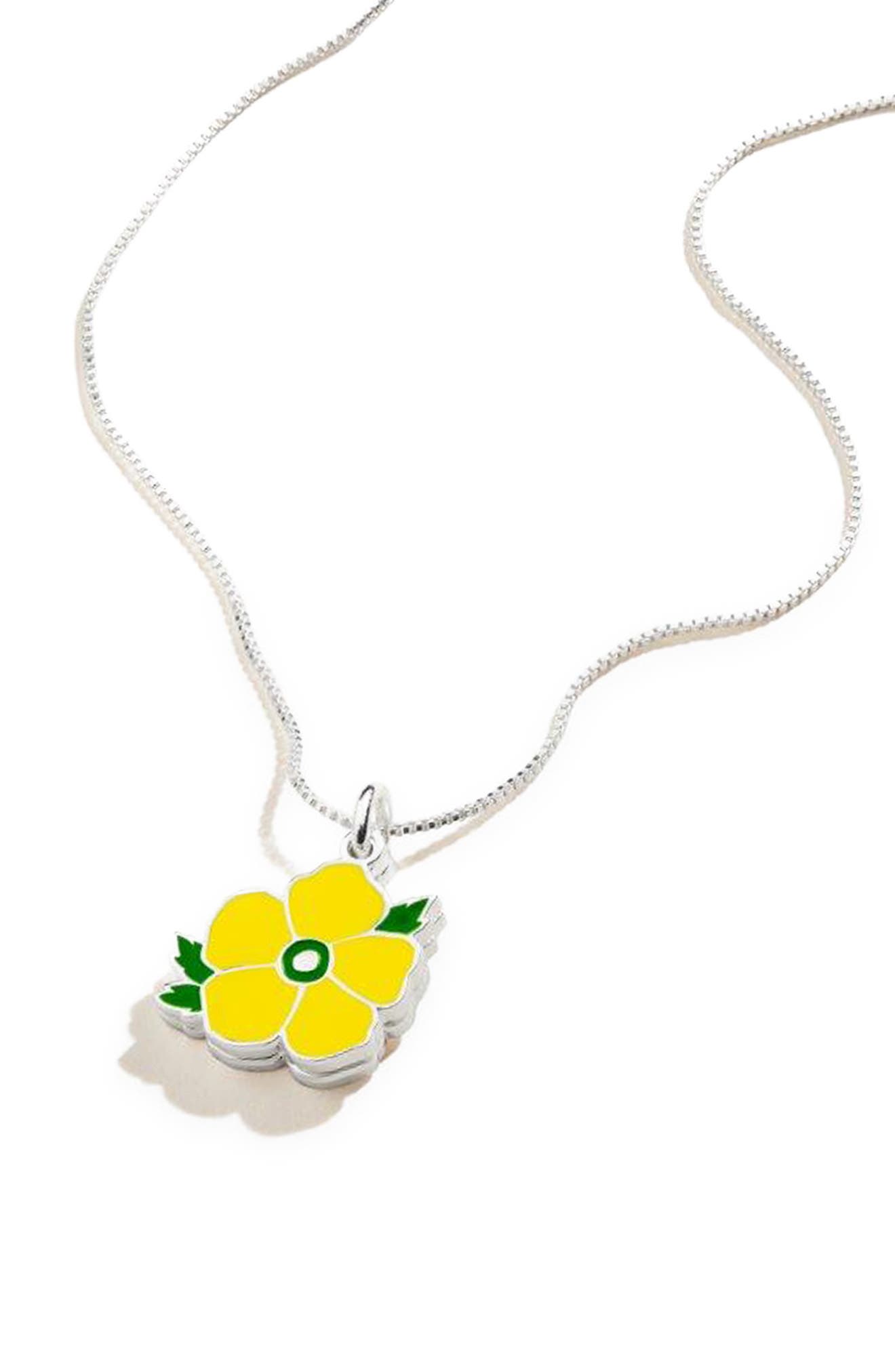 Alex and Ani Buttercup Flower Mantra Charm Necklace | Nordstromrack