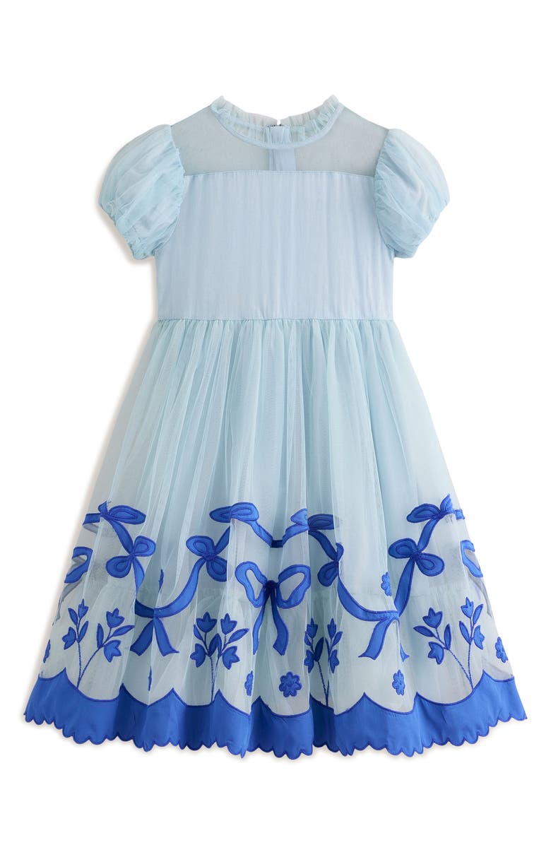 Mini Boden Kids' Puff Sleeve Appliqué Hem Tulle Party Dress | Nordstromrack