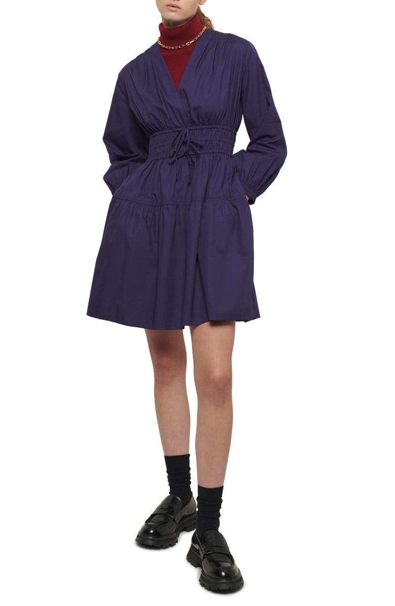 Derek Lam 10 Crosby Emma Smocked Waist Long Sleeve Dress | Nordstromrack