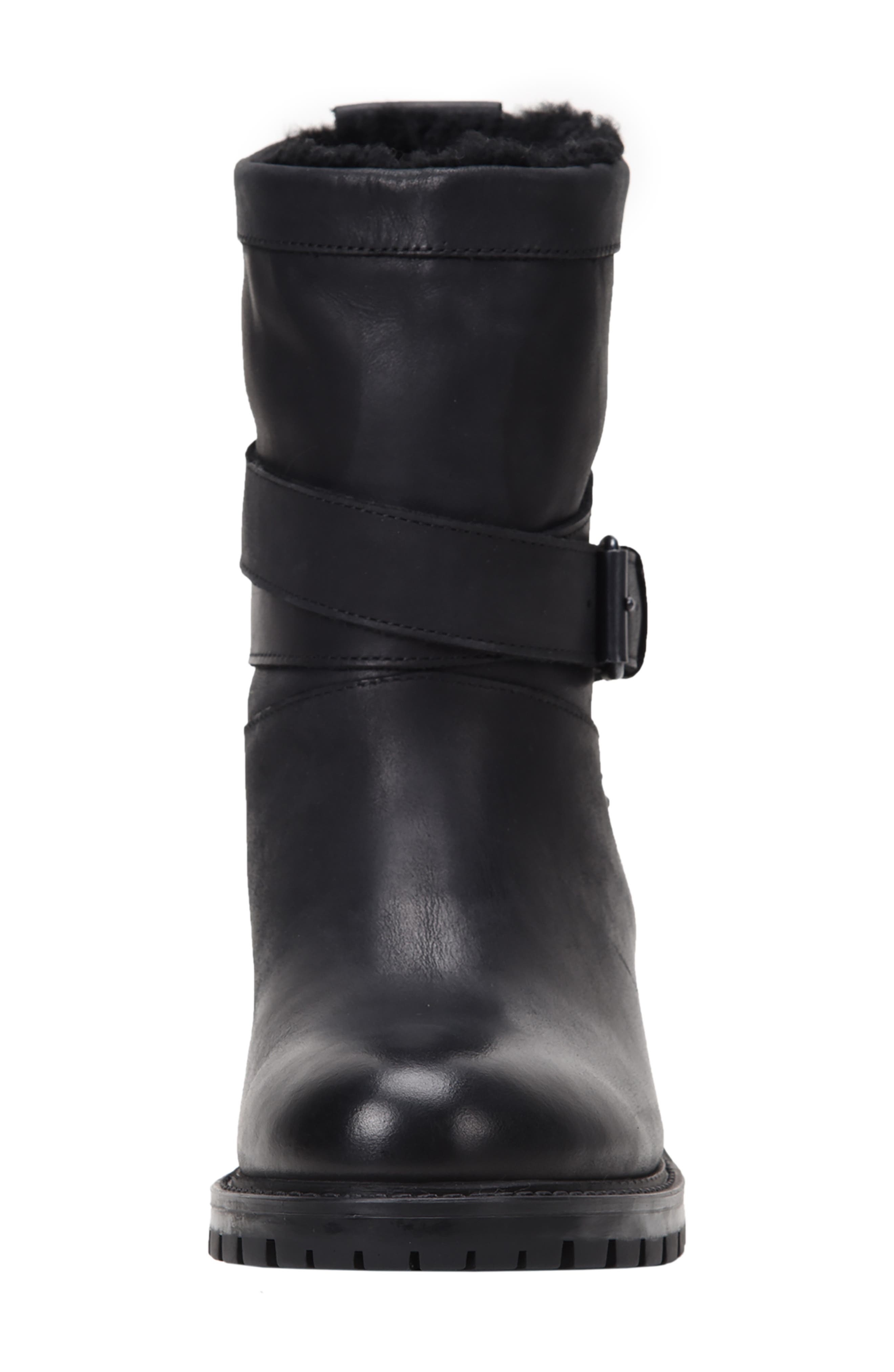 Ross & Snow Genuine Shearling Lined Moto Boot (Women) | Nordstromrack