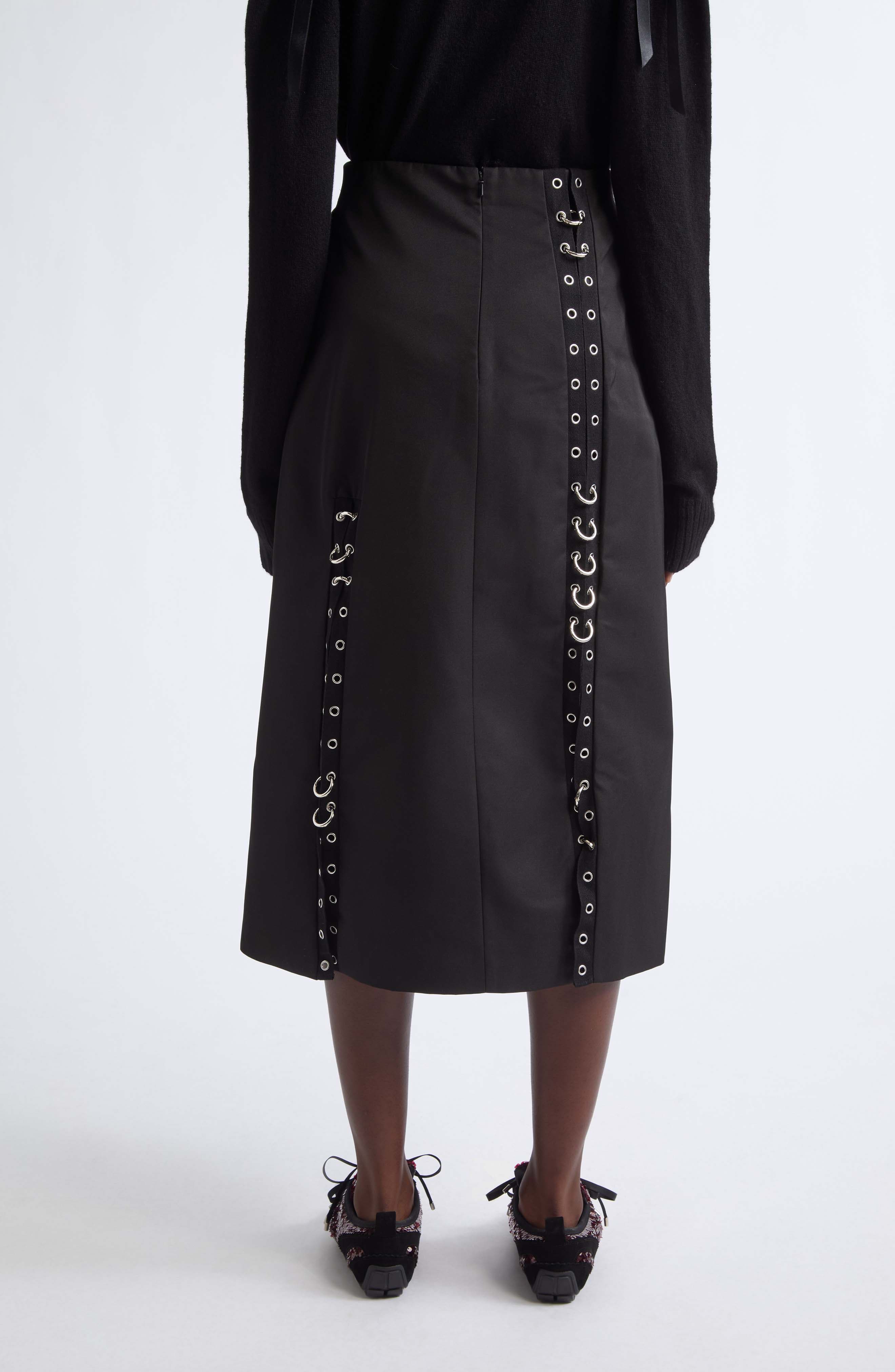 Simone Rocha Grommet Ring Sculpted Ripple Midi Skirt (Women) | Nordstrom