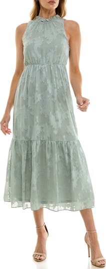 Socialite Sheer Texture Tiered Midi Dress | Nordstromrack