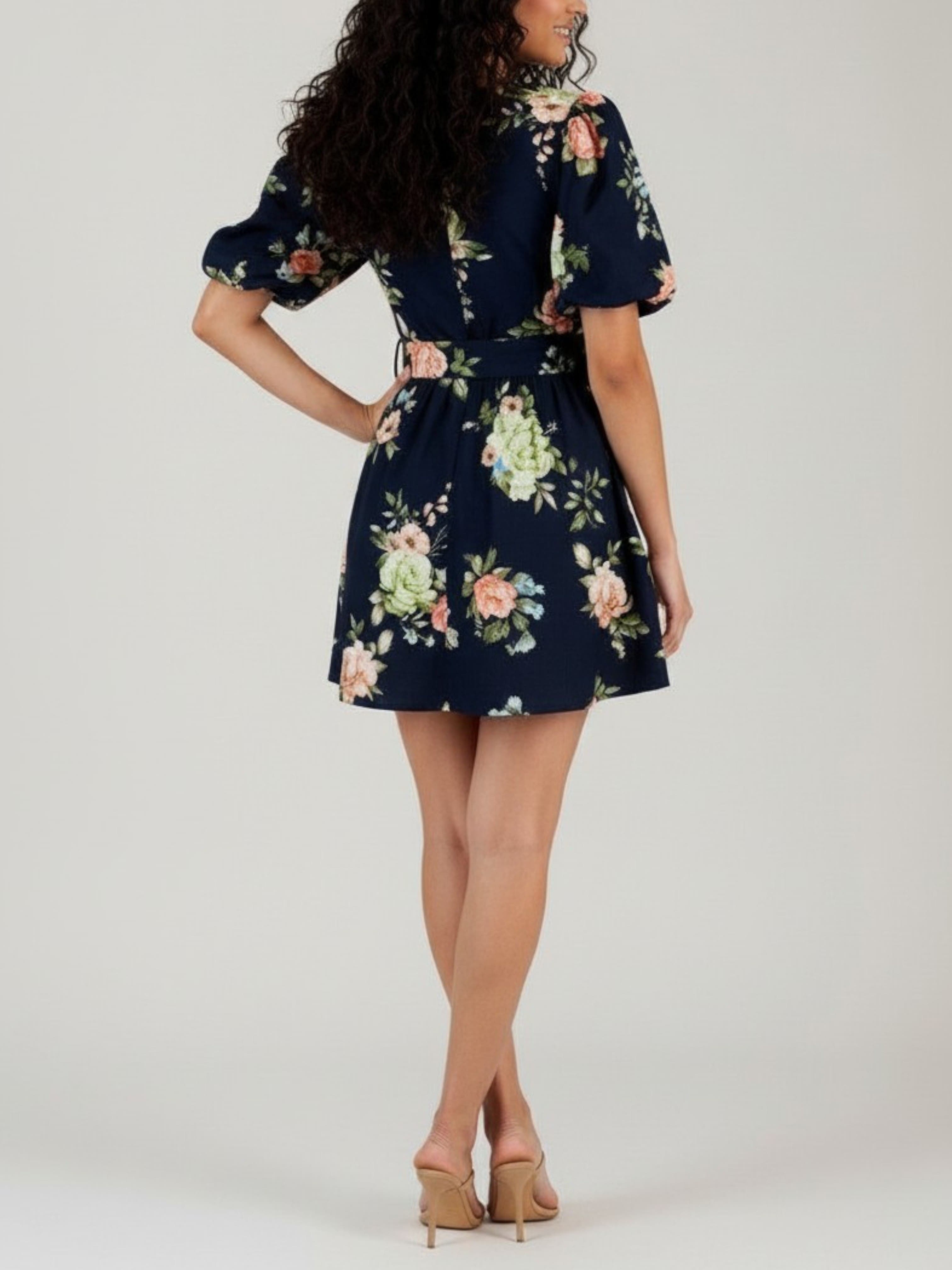 Valeria Puff Sleeve Belted Mini Dress (Women) | Nordstrom