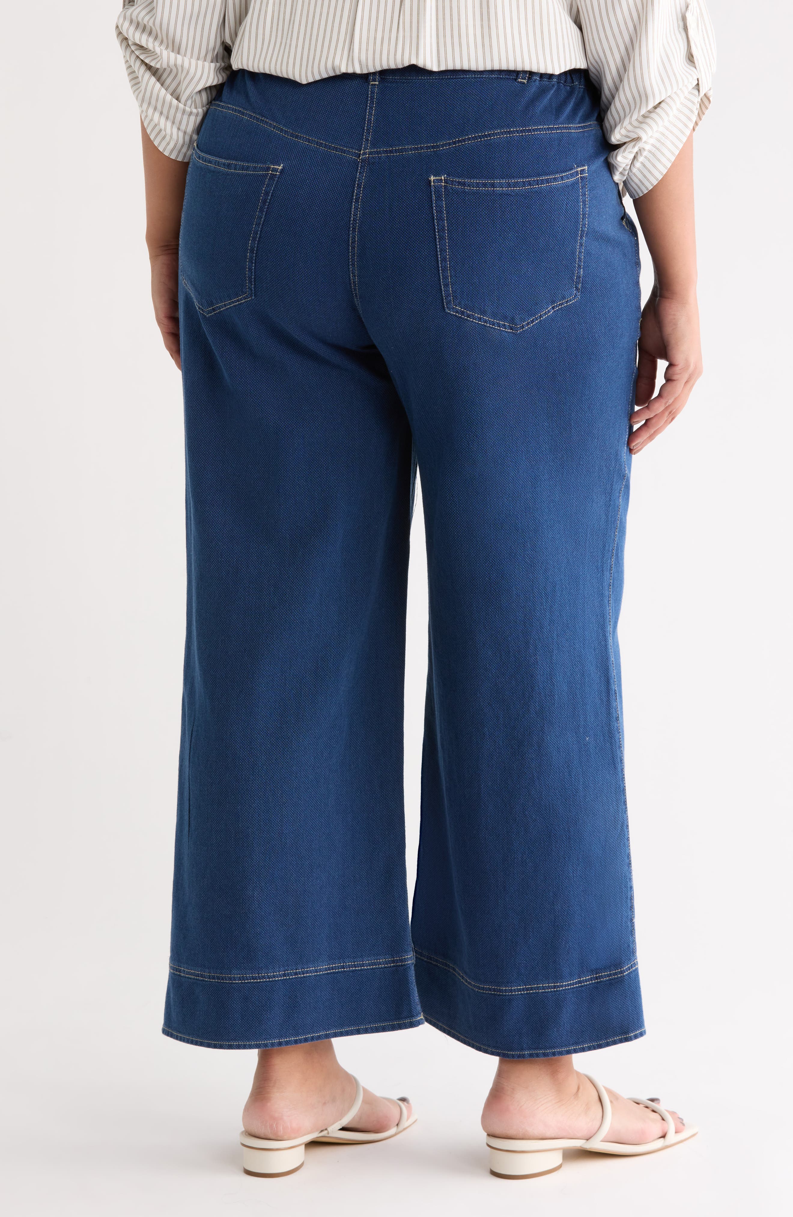 MAX STUDIO Wide Leg Piqué Knit Pants | Nordstromrack