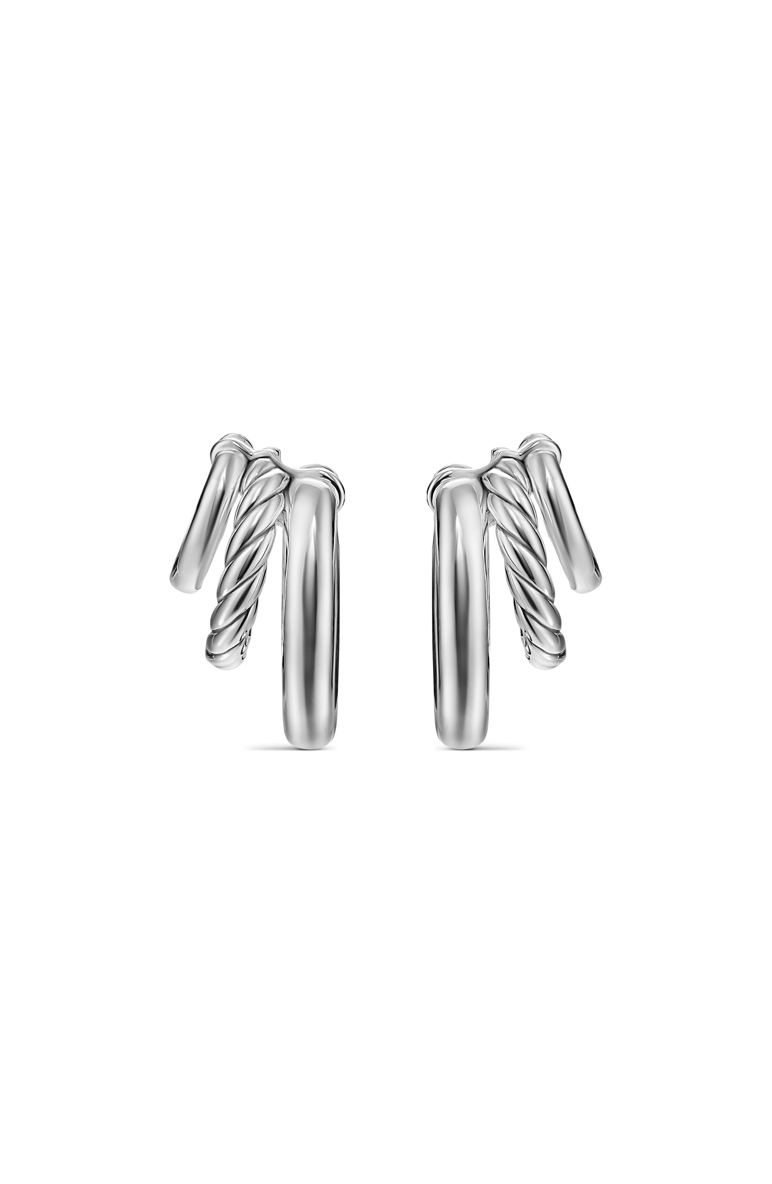 David Yurman Mercer® Three Row Hoop Earrings in Sterling Silver, 21mm ...