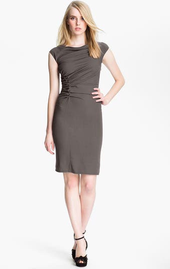 Halston Heritage Reverse Pleat Crepe Sheath Dress | Nordstrom