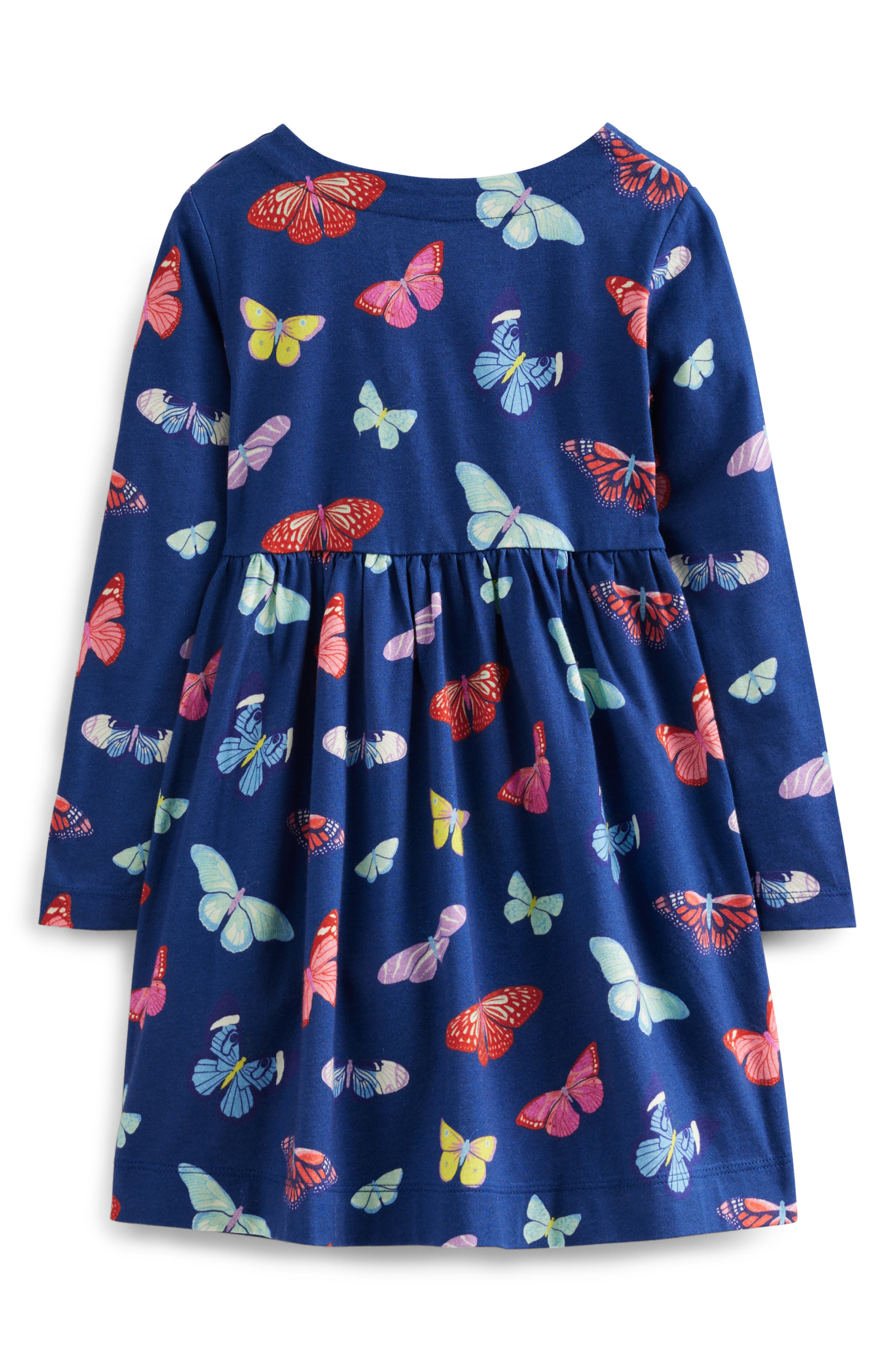 Mini Boden Kids' Fun Butterfly Long Sleeve Cotton Jersey Dress ...