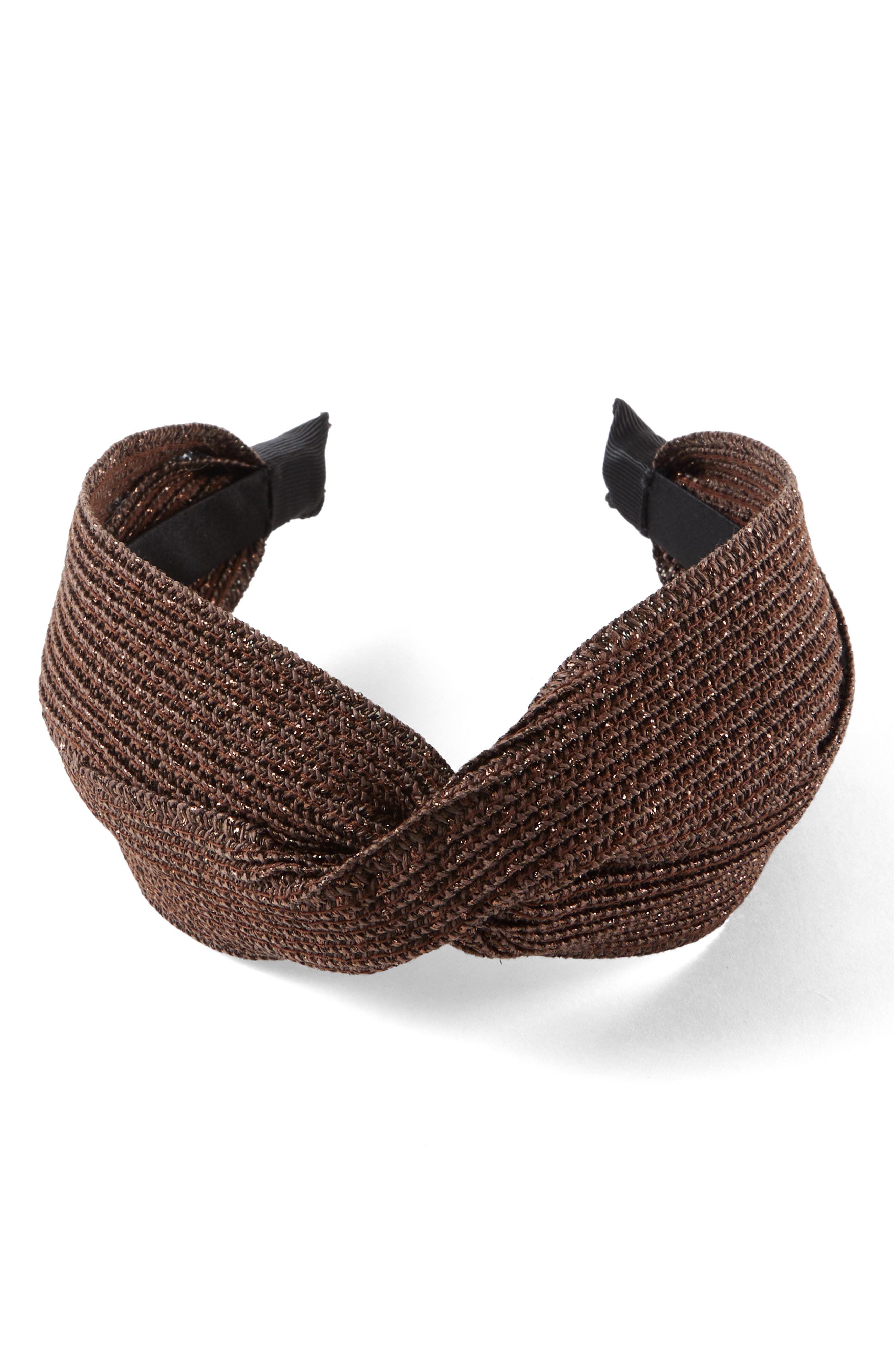Eugenia Kim Rosanna Metallic Straw Knotted Headband | Nordstrom